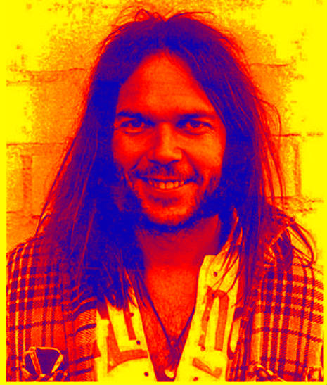 Neil Young singing on the streets of Glasgow in 1976