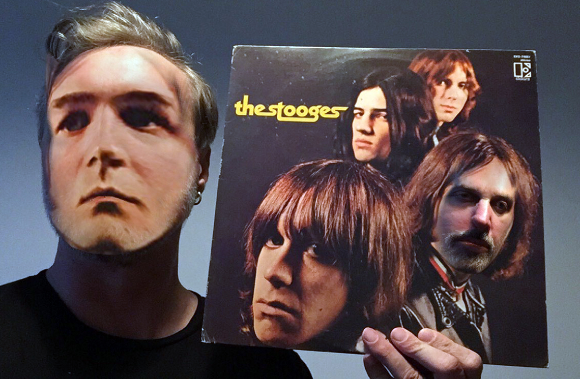Man face swaps with classic album covers with hilariously surreal results
