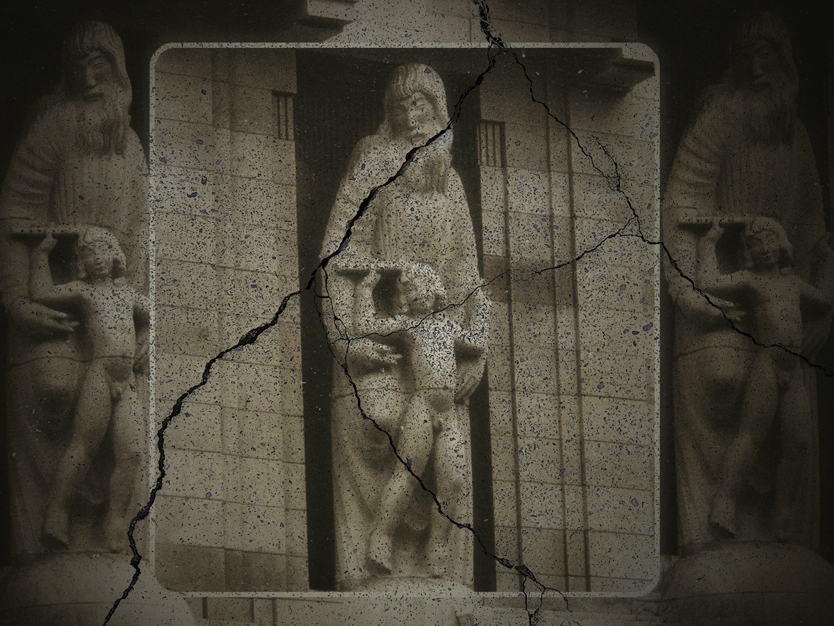 The dark truth behind a vandalised statue outside the BBC