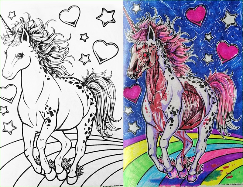 The hilariously f*cked-up art of defacing kids’ coloring books (NSFW)