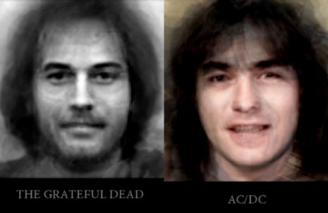 Legendary rock bands’ faces combined to create one person