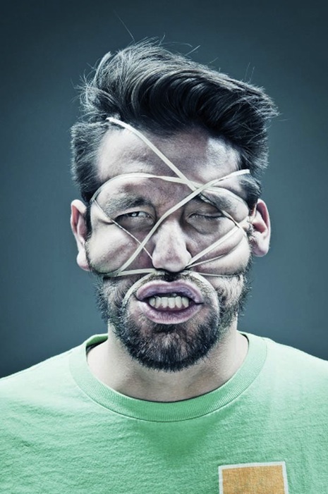 ‘Rubber Band Portraits’ are strange, disturbing, surprising, hilarious