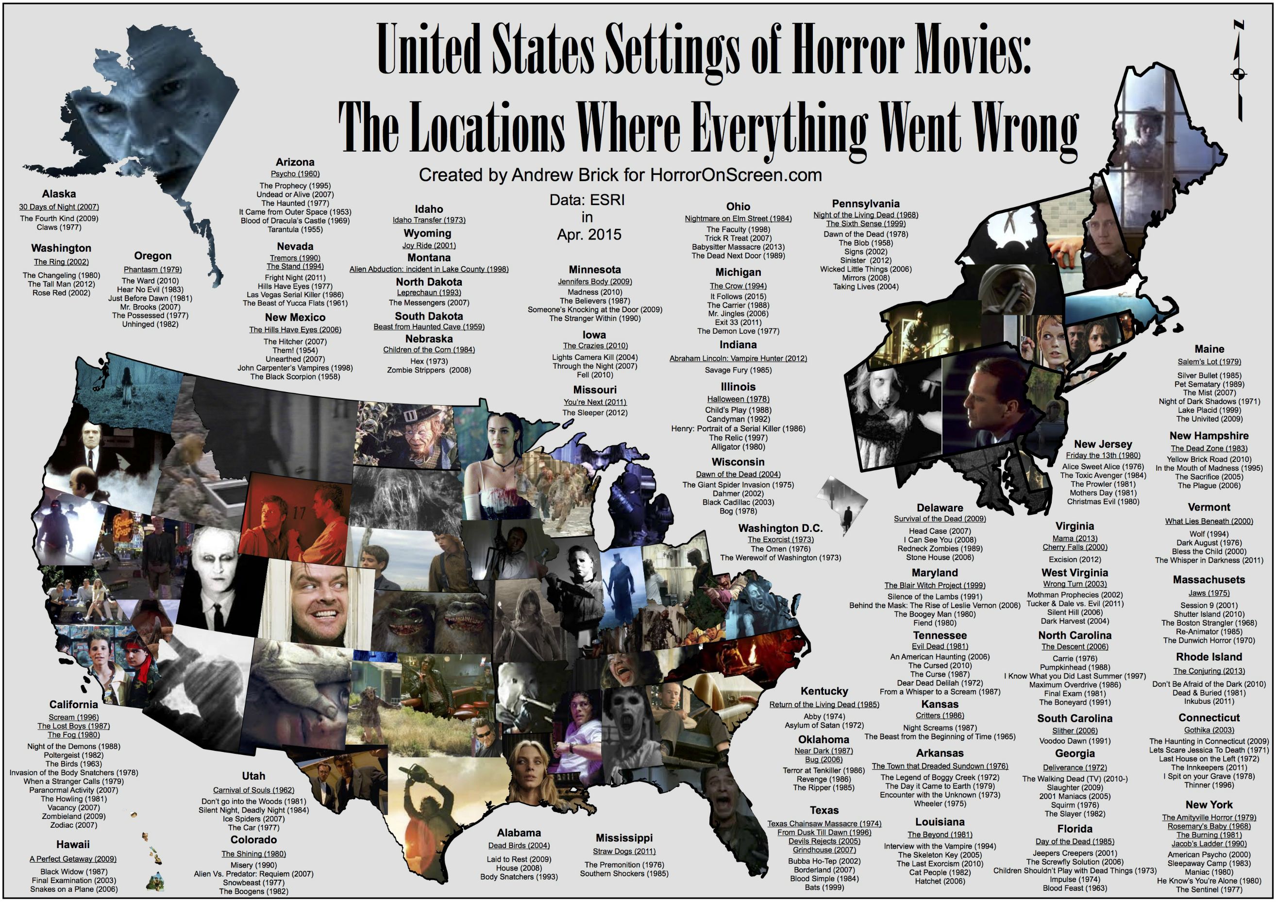 Bloody Geography: Horror maps that detail what fright flicks were set ...